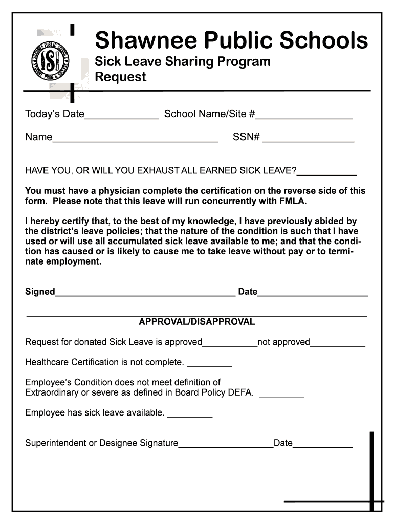 Fillable Online Sick Leave Sharing Program Fax Email Print - pdfFiller