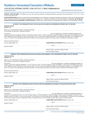 Fillable Online Residence Homestead Exemption Affidavits Fax Email ...