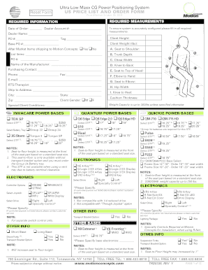 Fillable Online Motion Concepts - US Order Forms Fax Email Print ...
