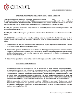 Fillable Online CSC Broker Compensation Addendum 030119 Fax Email Print ...