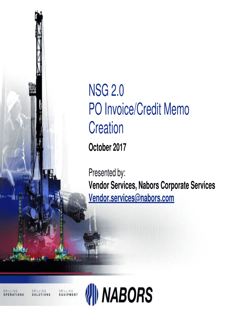 Fillable Online NSG 2.0 PO Invoice/Credit Memo Creation - mynabors.com ...