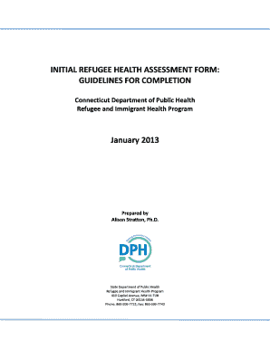 Fillable Online INITIAL REFUGEE HEALTH ASSESSMENT FORM: Fax Email Print ...