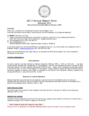 Fillable Online 2017 Annual Report Form Fax Email Print - pdfFiller