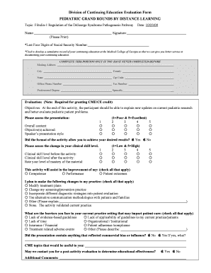 Fillable Online Division of Continuing Education Evaluation Form Fax Email Print - pdfFiller
