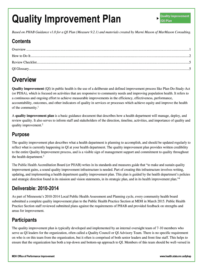 Quality Improvement Report Template Prntbl concejomunicipaldechinu gov co