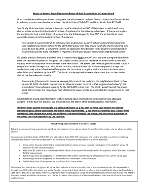 Fillable Online Notice of Unenrollment from a Charter School - Maria ...