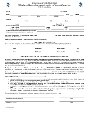 Fillable Online ATHLETIC PARTICIPATION & PARENTAL CONSENT FORM To be ... Fax Email Print - pdfFiller