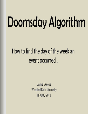 Fillable Online web williams Doomsday Algorithm Fax Email Print - pdfFiller
