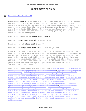 Fillable Online ALCPT TEST FORM 60 Fax Email Print - pdfFiller