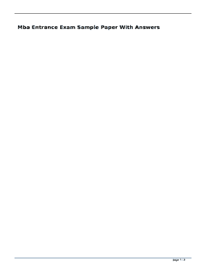 Fillable Online Mba Entrance Exam Sample Paper With Answers Pkzlbou ...