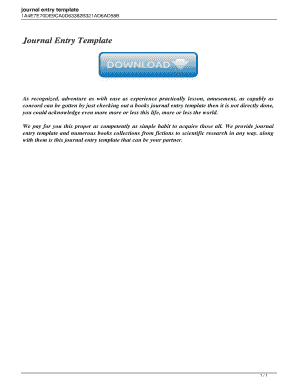 Fillable Online Journal Entry Template. Journal Entry Template Fax ...