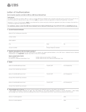 Fillable Online Letter of Authorization - UBS Donor-Advised Fund Login ...