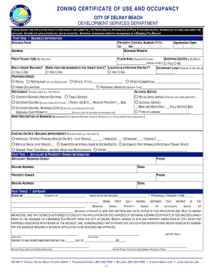 Fillable Online ZONING CERTIFICATE OF USE AND OCCUPANCY Fax Email Print ...
