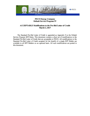 Fillable Online PECO Energy Company Default Service Program IV ...