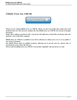 Fillable Online Fillable Form Ssa 3380 Bk. Fillable Form Ssa 3380 Bk ...