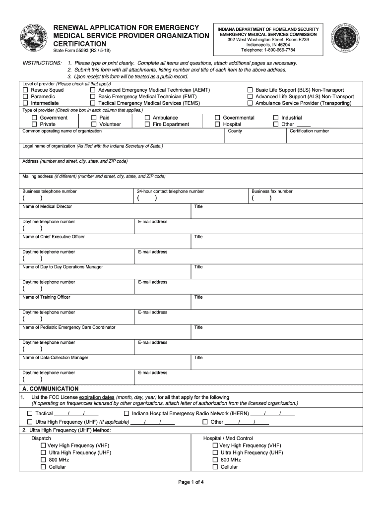 Fillable Online renewal application for emergency medical service ...