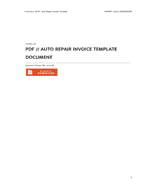 Fillable Online PDF // Auto Repair Invoice Template Document PDF ...