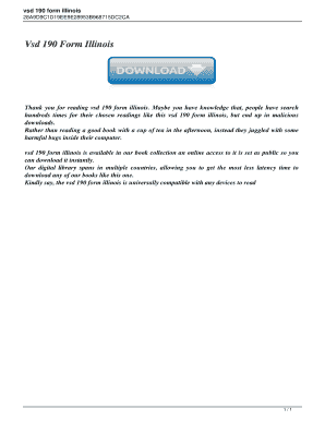 Fillable Online Vsd 190 - Fill Online, Printable, Fillable ...