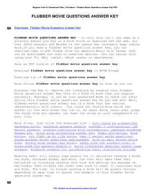 Fillable Online Flubber Movie Questions Answer Key. Flubber Movie ...