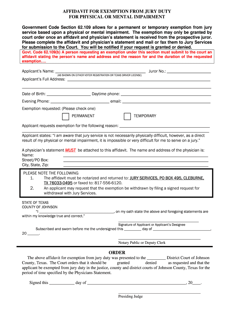 Fillable Online Medical affidavit with physicians statement (1) Fax ...