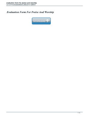 Fillable Online evaluation form for praise and worship Fax Email Print ...