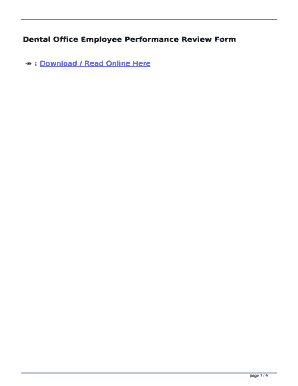 Fillable Online Dental Office Employee Performance Review Form Putemra ...
