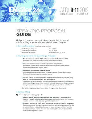 Fillable Online SPEAKING PROPOSAL Fax Email Print - pdfFiller