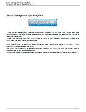Fillable Online Event Management Rfp Template. Event Management Rfp ...