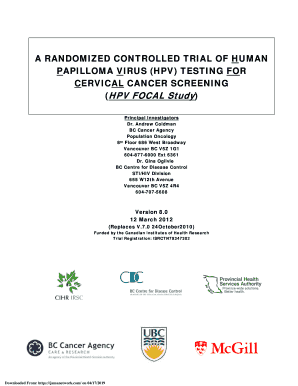Fillable Online Effect of Screening With Primary Cervical HPV Testing ...