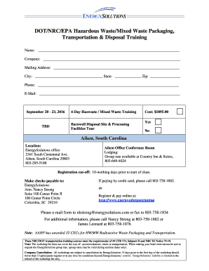 Fillable Online 4-Day Hazwaste / Mixed Waste Training Fax Email Print ...