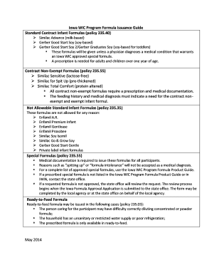 Fillable Online Iowa WIC Program Formula Issuance Guide Fax Email Print ...