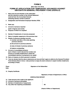Fillable Online KERALA GENERAL PROVIDENT FUND FORMS - finance ...