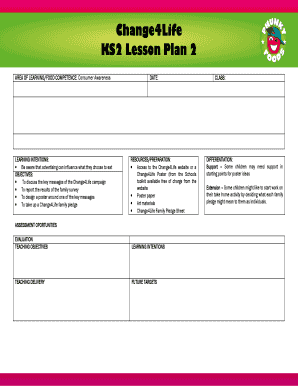 Fillable Online Change4Life Lesson Plan 2 KS2 Fax Email Print - pdfFiller