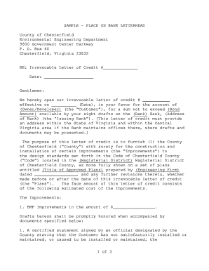 Fillable Online Sample BMP Performance Letter of Credit Fax Email Print ...