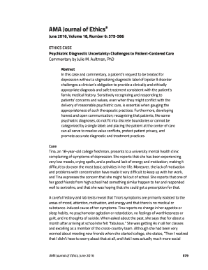Fillable Online journalofethics ama-assn Psychiatric Diagnostic ...