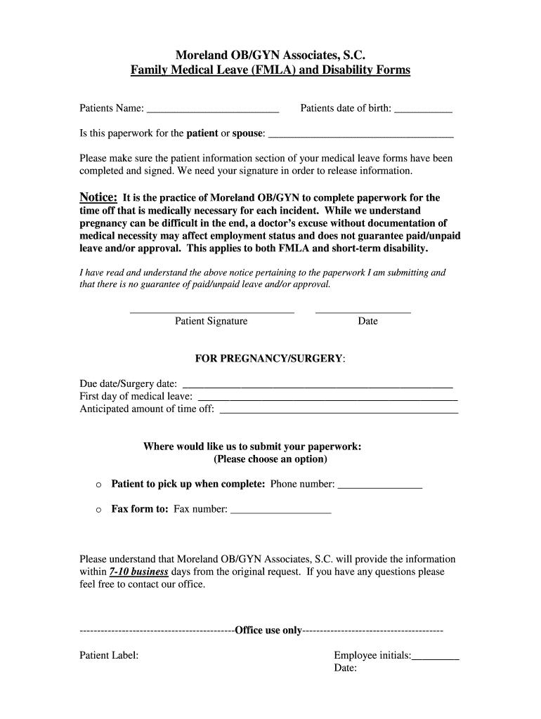Fillable Online FMLA-STD Form for Patients updated Fax Email Print ...