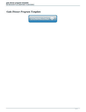 Fillable Online Gala Dinner Program Template. Gala Dinner Program ...