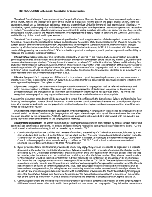 Fillable Online model constitution for congregations of the evangelical ...