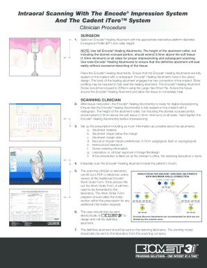 Fillable Online Intraoral Scanning With The Encode Impression System ...