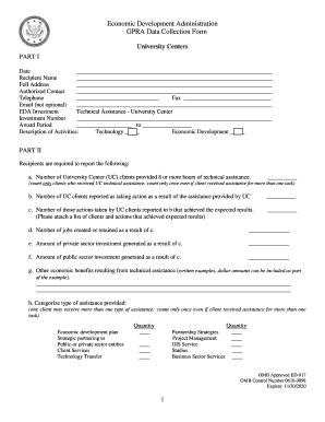 Fillable Online gpra data collection instructions - Economic ...