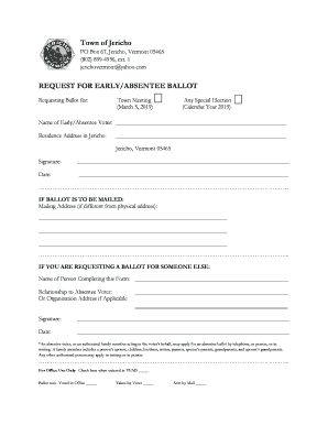 Fillable Online PO Box 67, Jericho, Vermont 05465 Fax Email Print ...