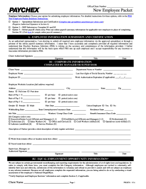 Fillable Online New Employee Packet Employer Instructions Fax Email Print - pdfFiller