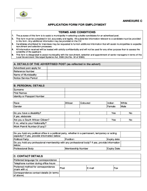 Annexure C Application Form - Fill Online, Printable, Fillable, Blank ...
