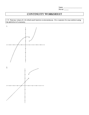 Continuity Worksheet - Fill Online, Printable, Fillable, Blank | pdfFiller