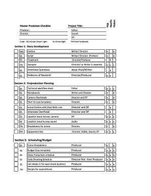 Fillable Online Master Checklist.xlsx Fax Email Print - pdfFiller