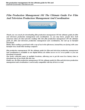 Film Production Management Pdf - Fill Online, Printable, Fillable ...