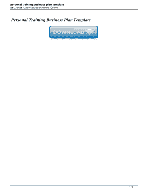 Fillable Online A Sample Personal Training Business Plan Template Fax ...