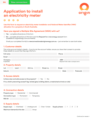 Application For New Electricity Connection - Fill Online, Printable, Fillable, Blank | pdfFiller