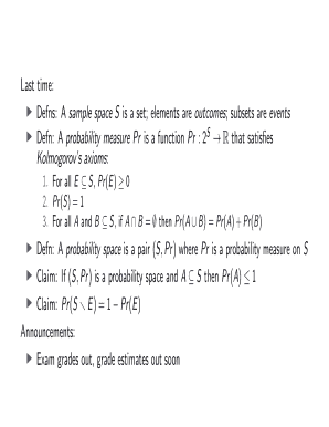 Fillable Online courses cs cornell Event (probability theory ...