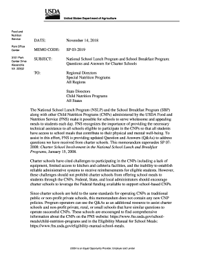 Fillable Online National School Lunch Program and School Breakfast ...